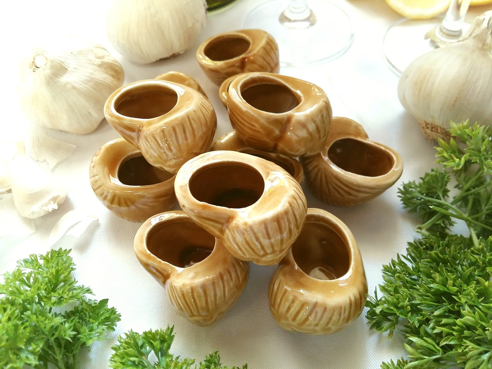 10 Ceramic Snail Cups. Snail Pots. Individual Pinch Pots. | Etsy