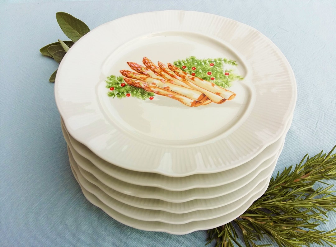 Set of Six Asparagus Plates. Paris Porcelain, Asparagus Plate ...