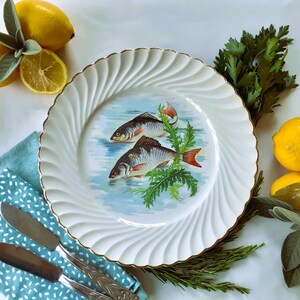 Eight 1950s French Fish Plates. Fish Dinnerware Set - Etsy