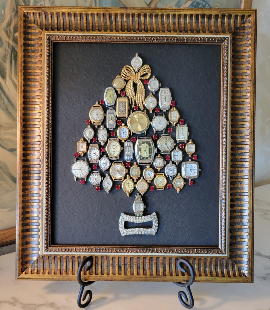 Framed Jewelry Art / 'time for Christmas' / Repurposed and Upcycled ...