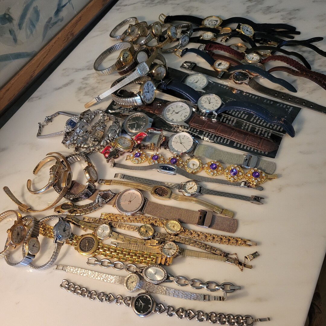 Watch Lot. 50 Watches! Vintage to Modern. Some Wearable and Some for ...
