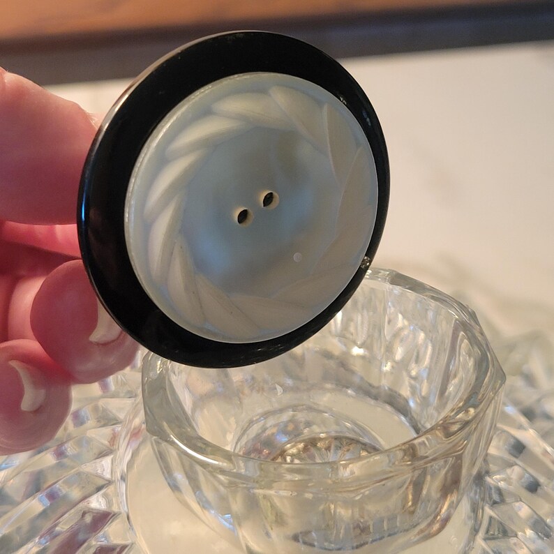Repurposed Vintage Salt Cellar Trinket Box. Handmade Button Lid. Tiny ...