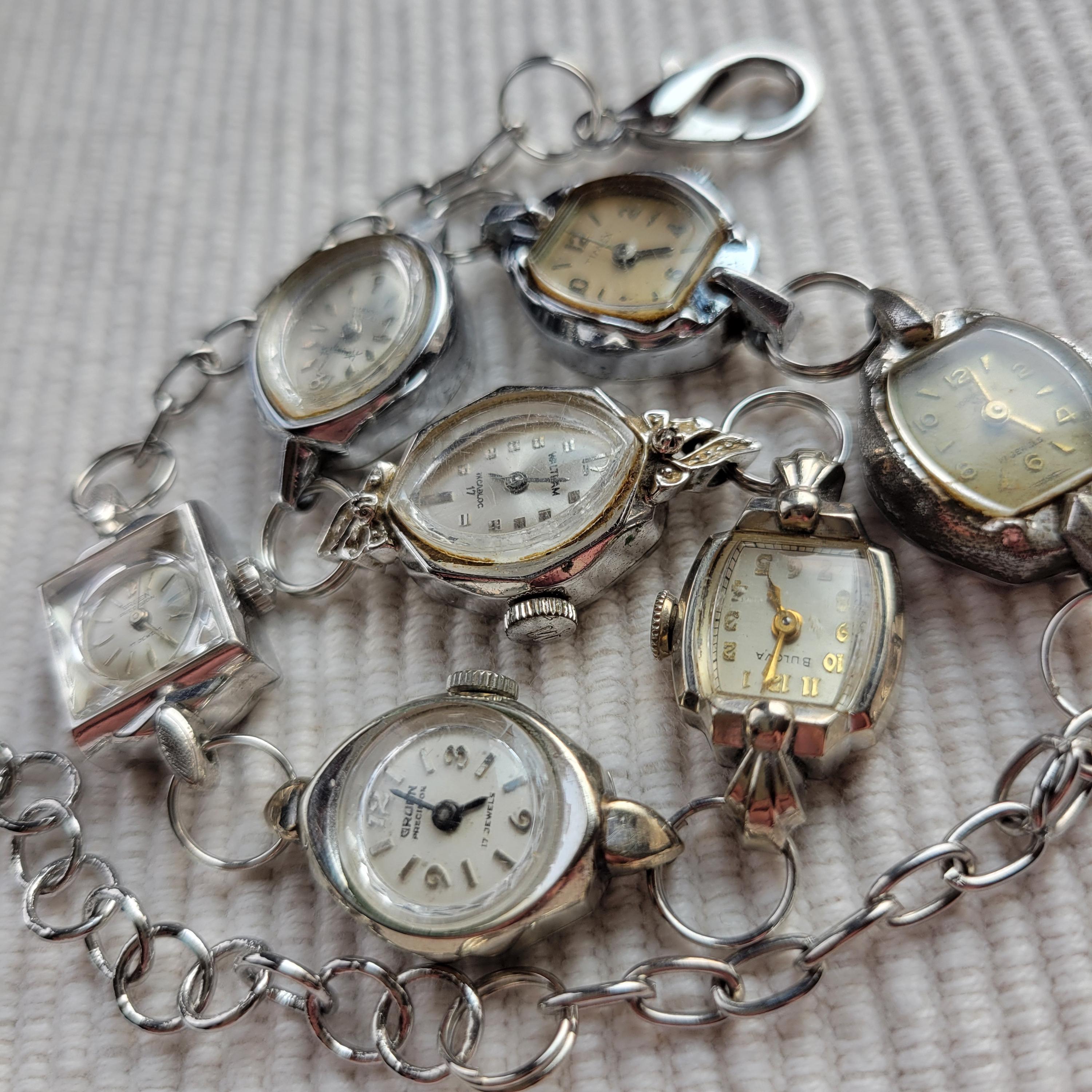 Vintage Watch Necklace / Silver Tone / Upcycled / Repurposed ...