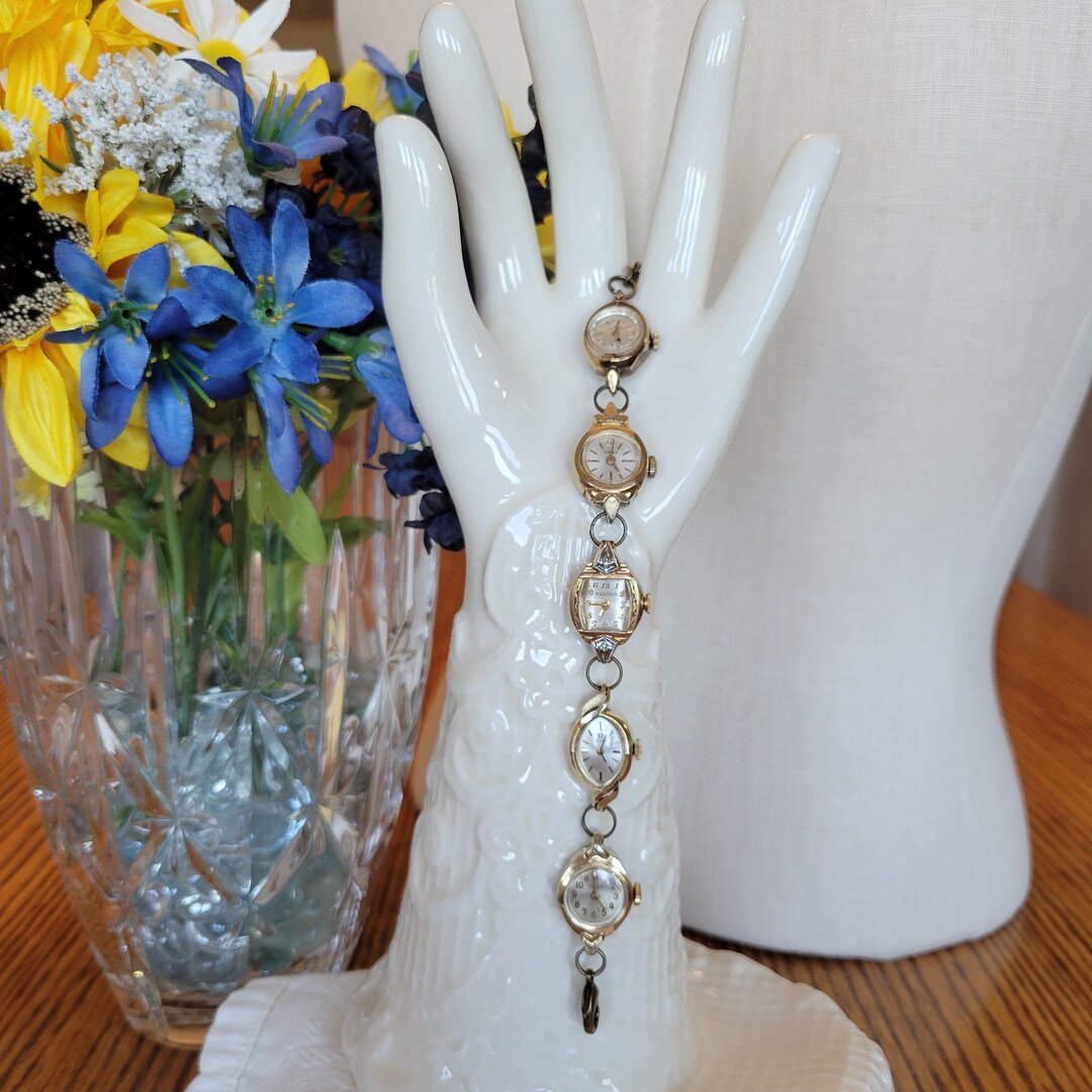 Vintage Watch Bracelet Upcycled Ladies Watches Repurposed Steampunk - Etsy