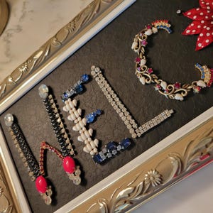 Framed Jewelry Art / 'welcome' / Repurposed and Upcycled Vintage ...