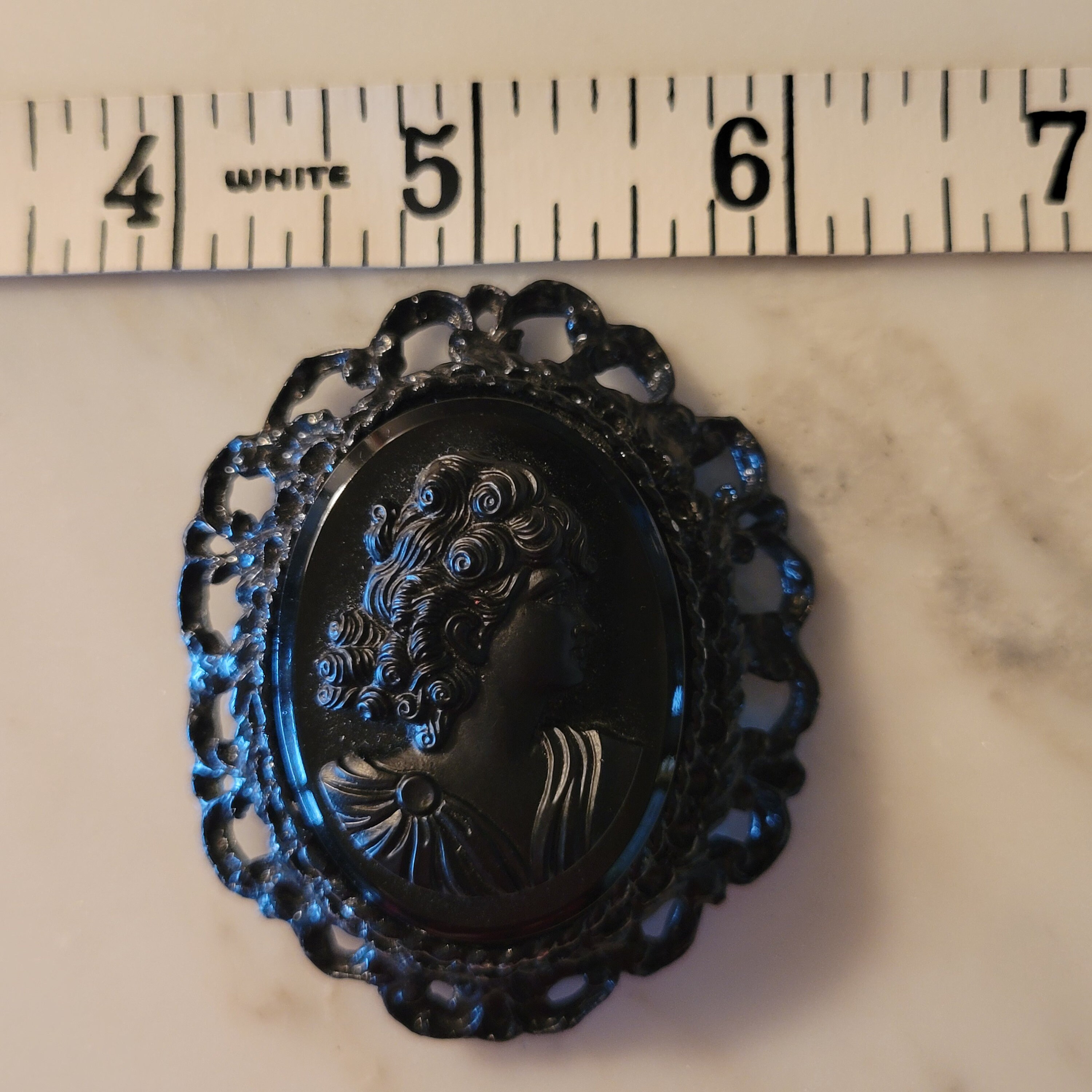 Black Cameo Brooch / Repurposed & Upcycled / Vintage - Etsy