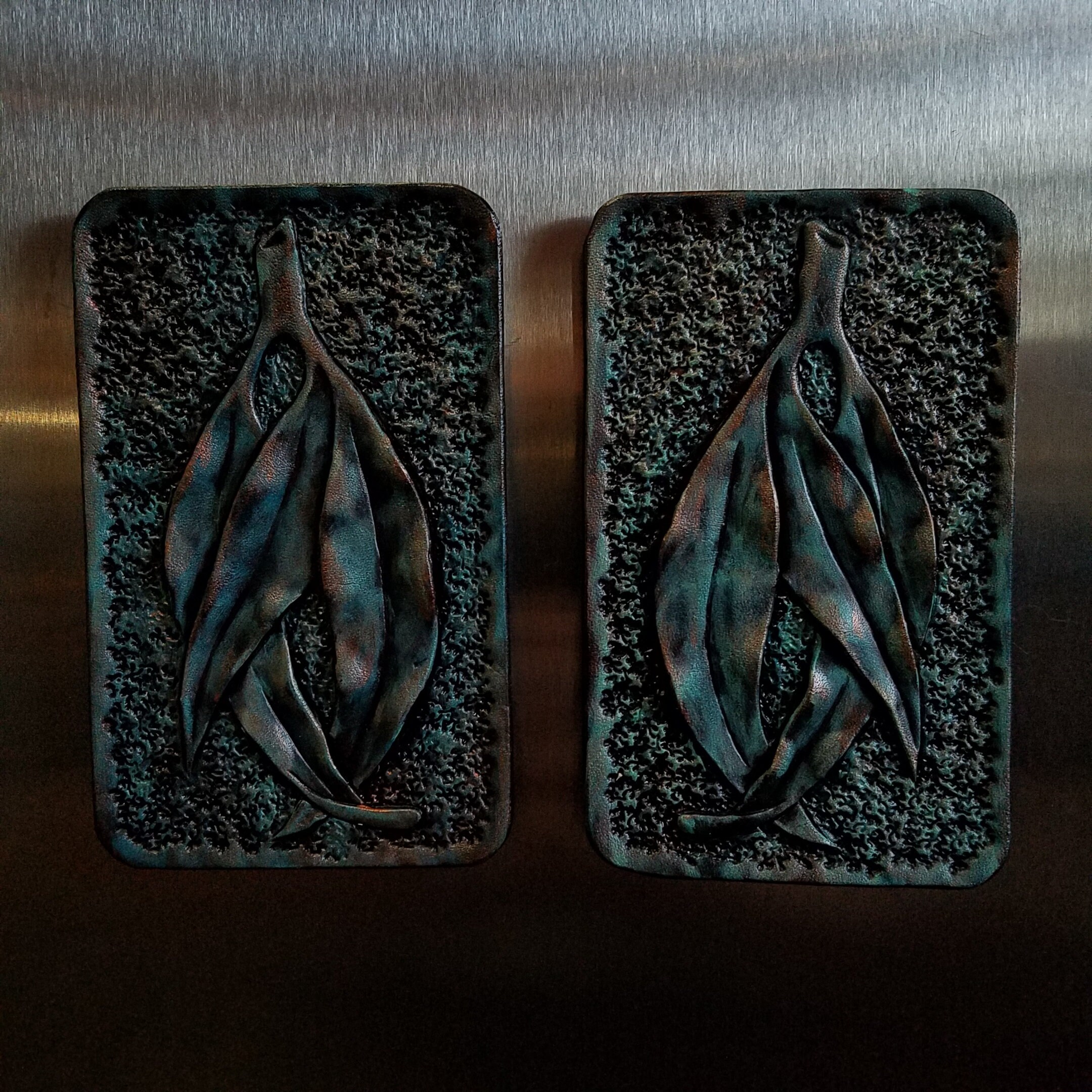 Leather Refrigerator Magnet Pair - Etsy