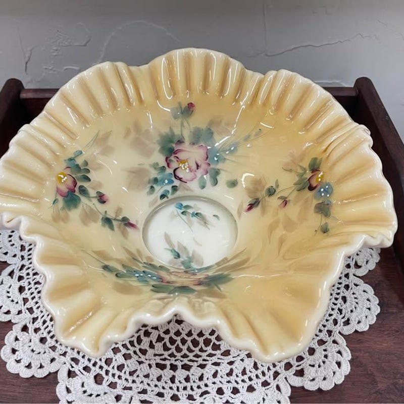 Crested Fenton Glass Bowl - Etsy
