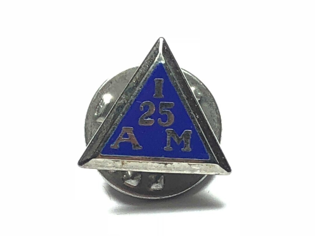 925 Sterling Silver IAM 25 Blue Triangle Pin Patina FREE - Etsy