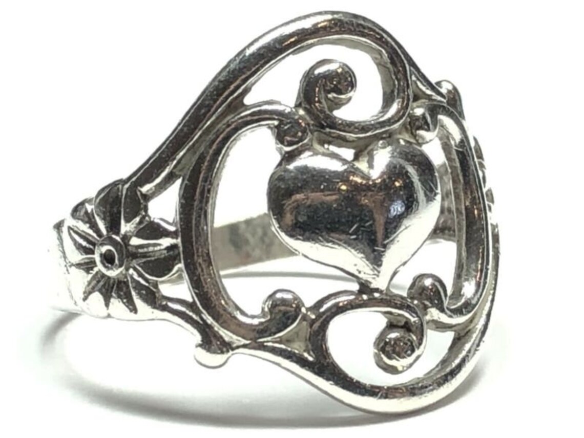 Beautiful Ladies Sterling Silver Heart Ring Signed NV Size | Etsy