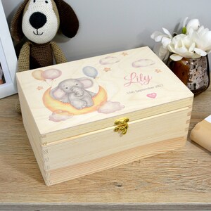 Personalized Baby Memory Box, Natural Wood Baby Keepsake Box, Gift for ...