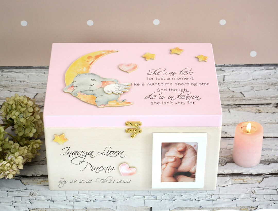 Personalized Angel Baby Keepsake Box, Bereavement Box, Custom Memory ...