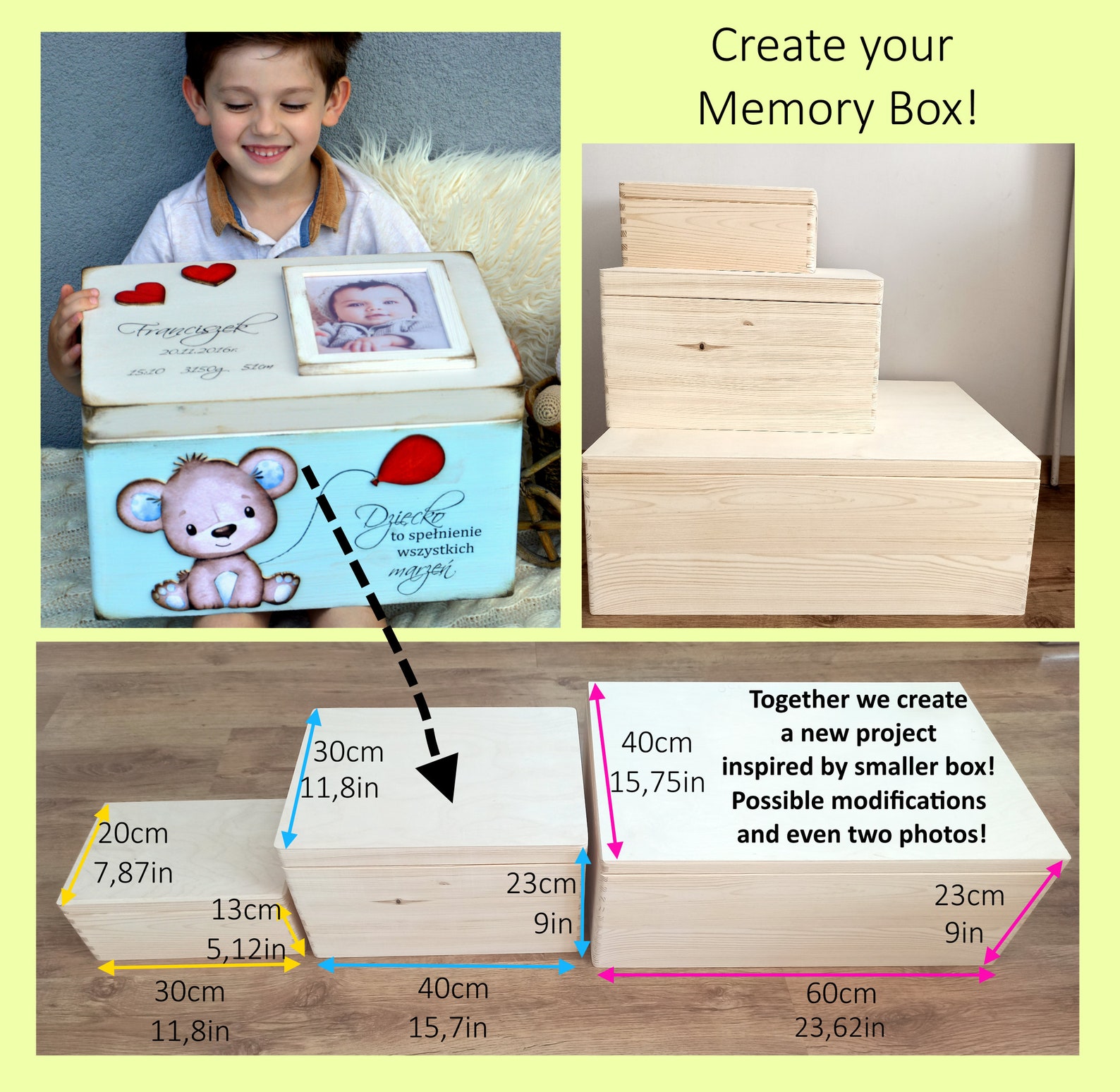 Memory baby boxBaby box with photo Personalized gift for | Etsy