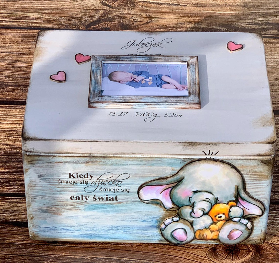 Memory baby boxBaby box with photo Personalized gift for | Etsy