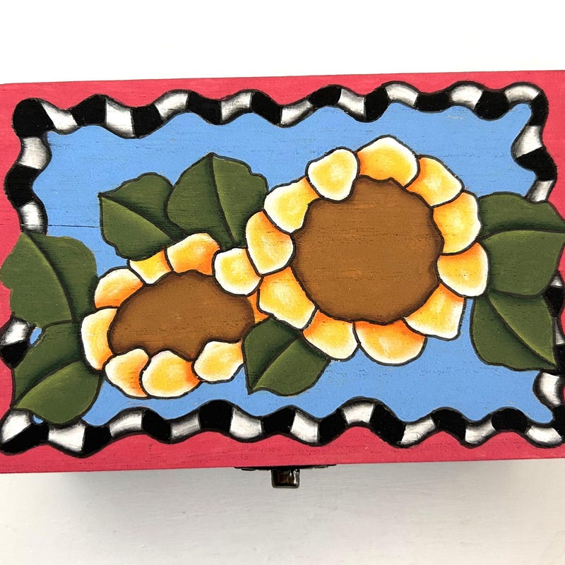 Painted Wood Box - Etsy