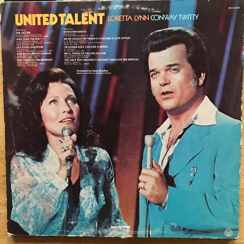 Loretta Lynn and Conway Twitty United Takent 1972 MCA Vinyl LP - Etsy