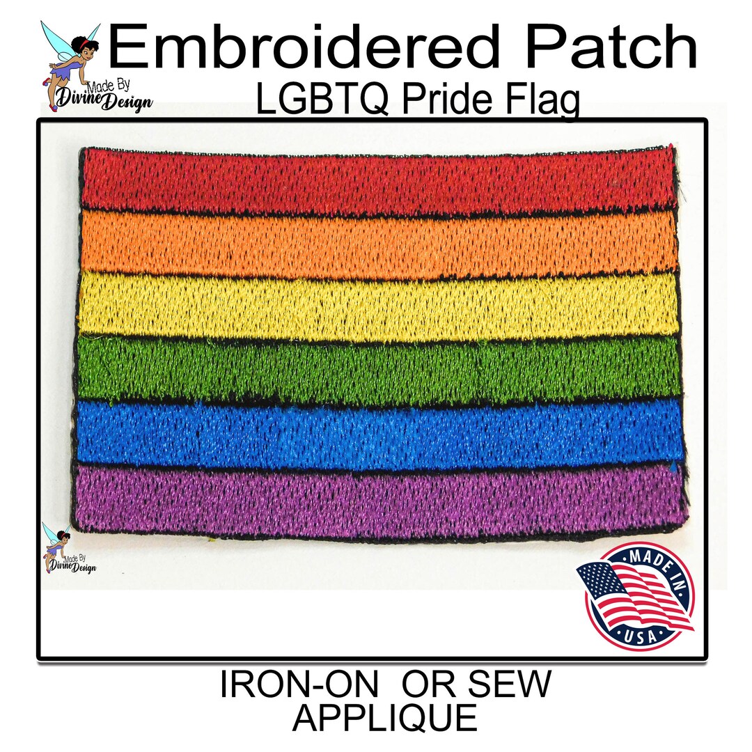 LGBTQ Pride Flag Iron-on Embroidered Patch, Heat Transfer Custom Iron ...