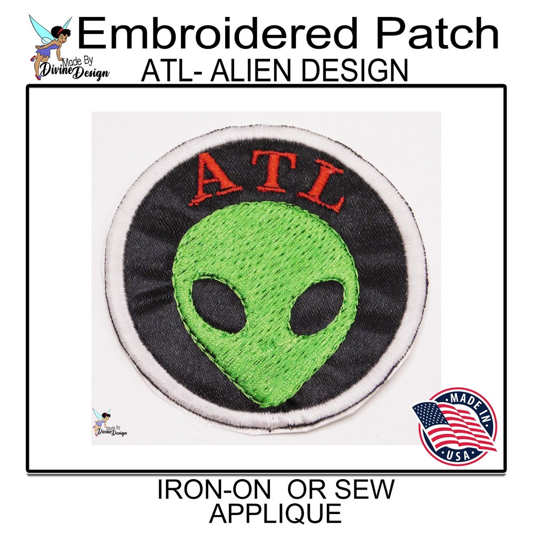 Atl-alien Iron-on Embroidered Patch for Clothes Heat Transfer - Etsy