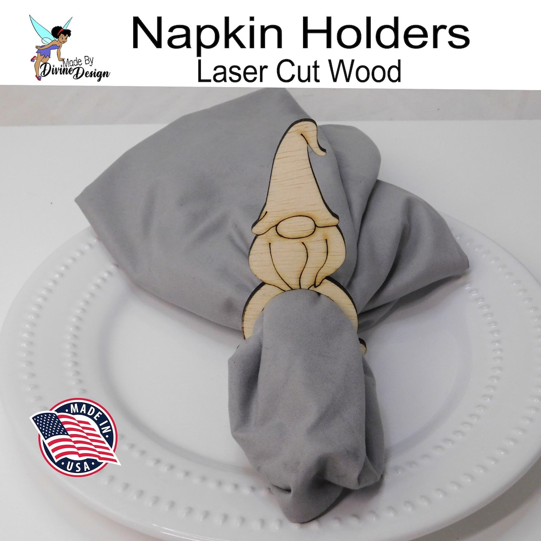 Gnome Napkin Holder Wooden Napkin Ring Holders Custom Napkin Rings ...