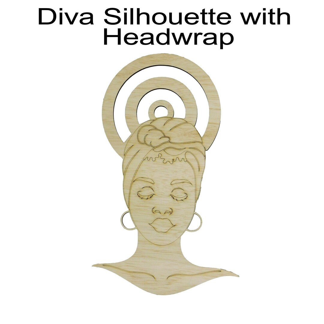 Diva Face Wood Cutout, Diva Head Silhouette, Diva Silhouette, Diva ...