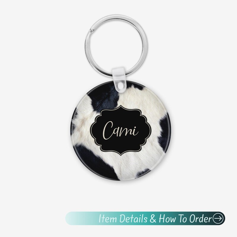 Cow Tag Keychain - Etsy