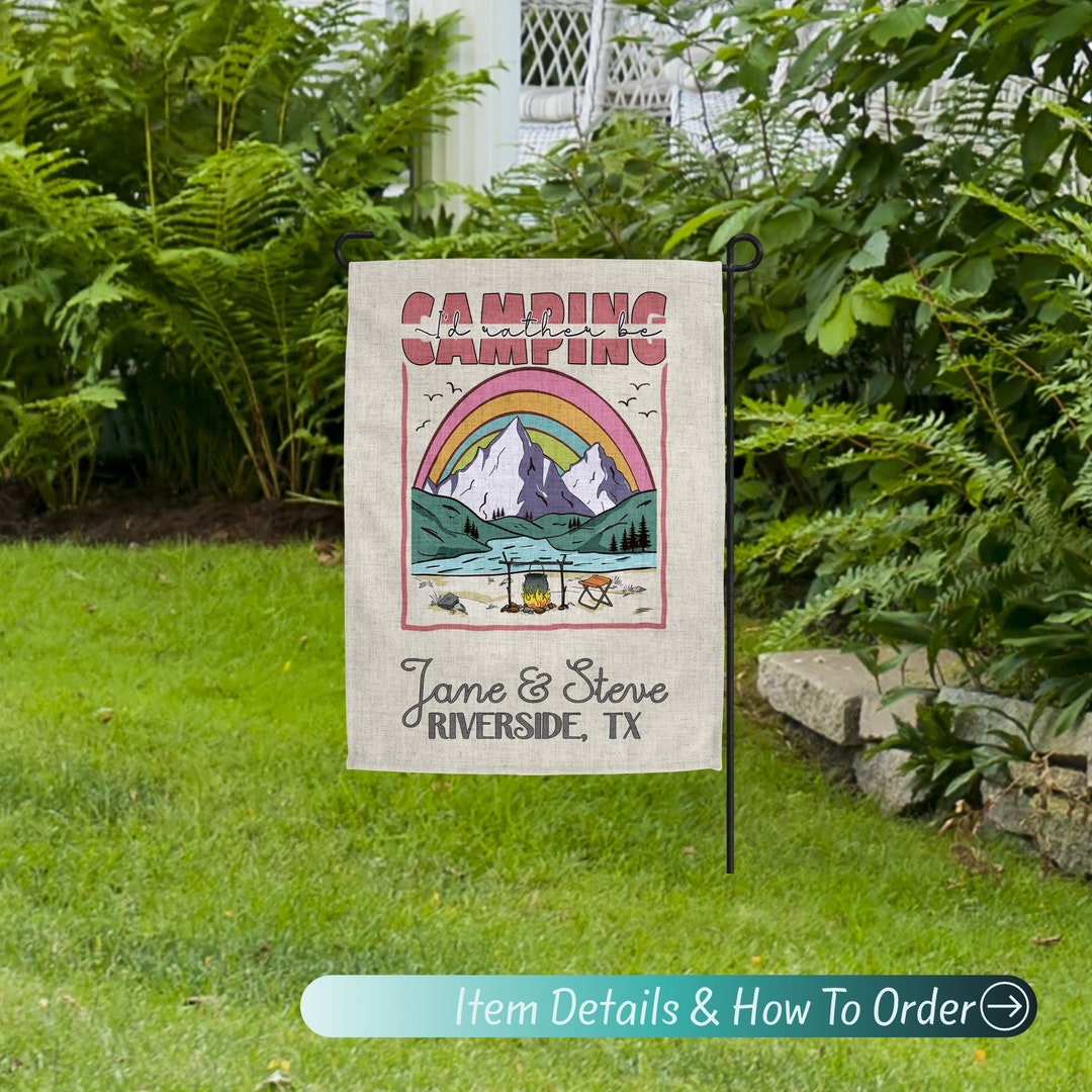 Custom Camping Flag - Perfect Happy Camper Garden Decor - Etsy