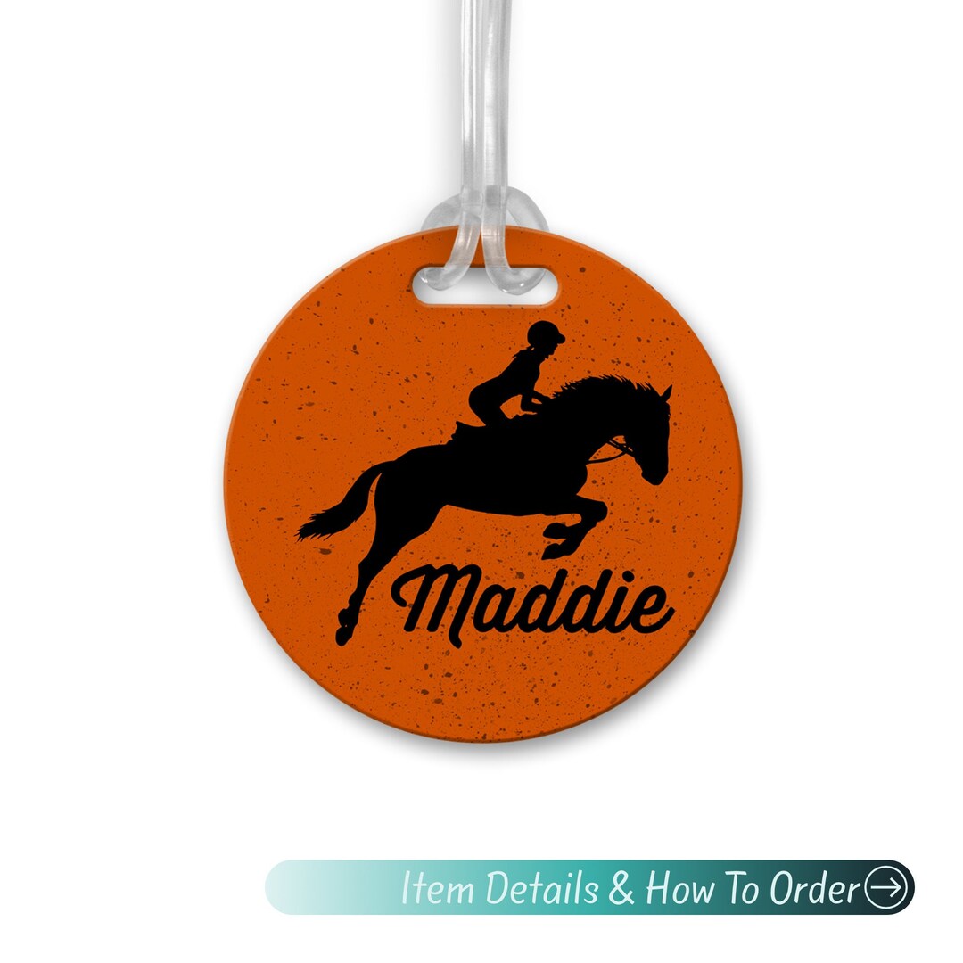 Equestrian Horse Lovers Gift Set: Bag Tag & Luggage Tag for Horseback ...