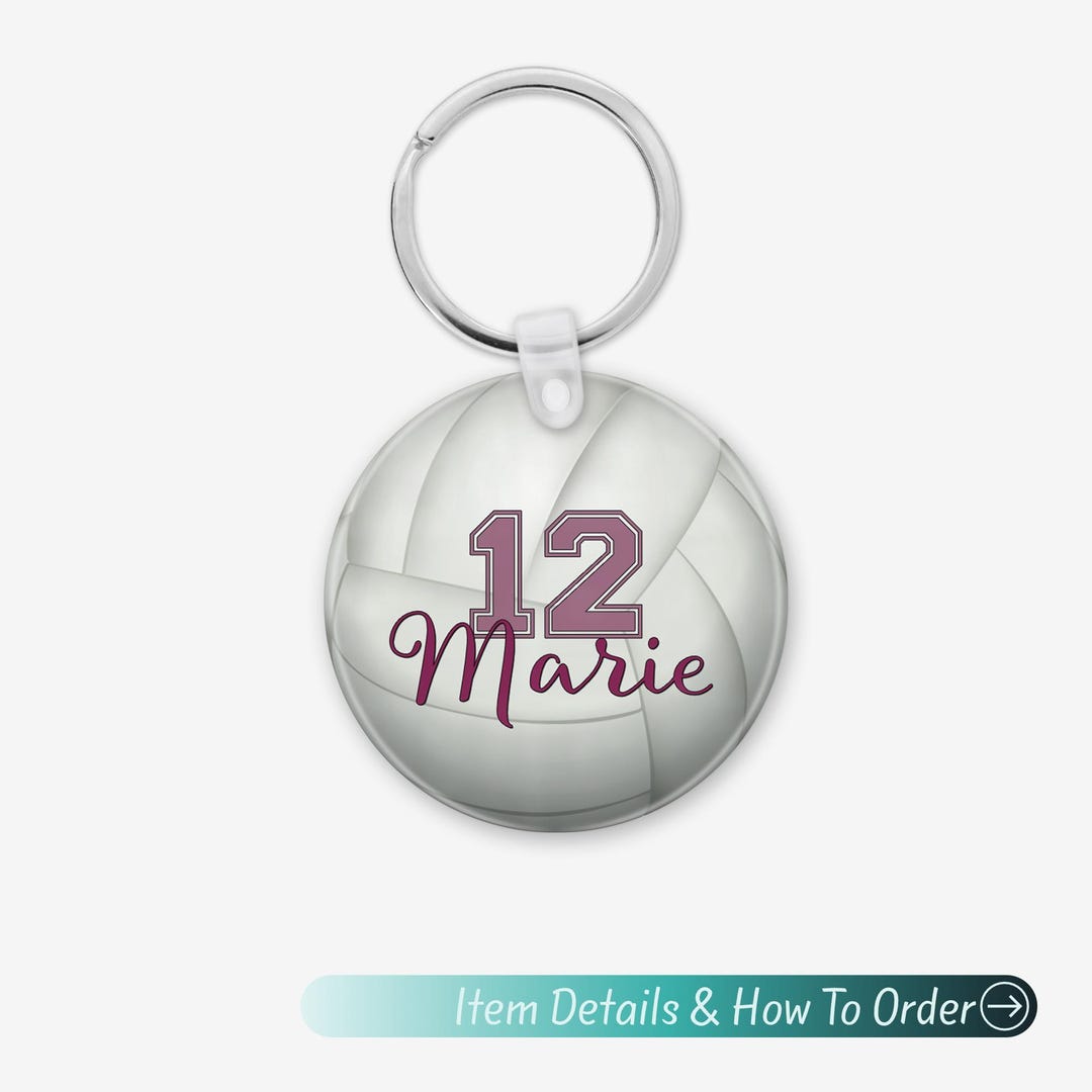 Personalized Volleyball Keychain – Acrylic Team Gift - Etsy