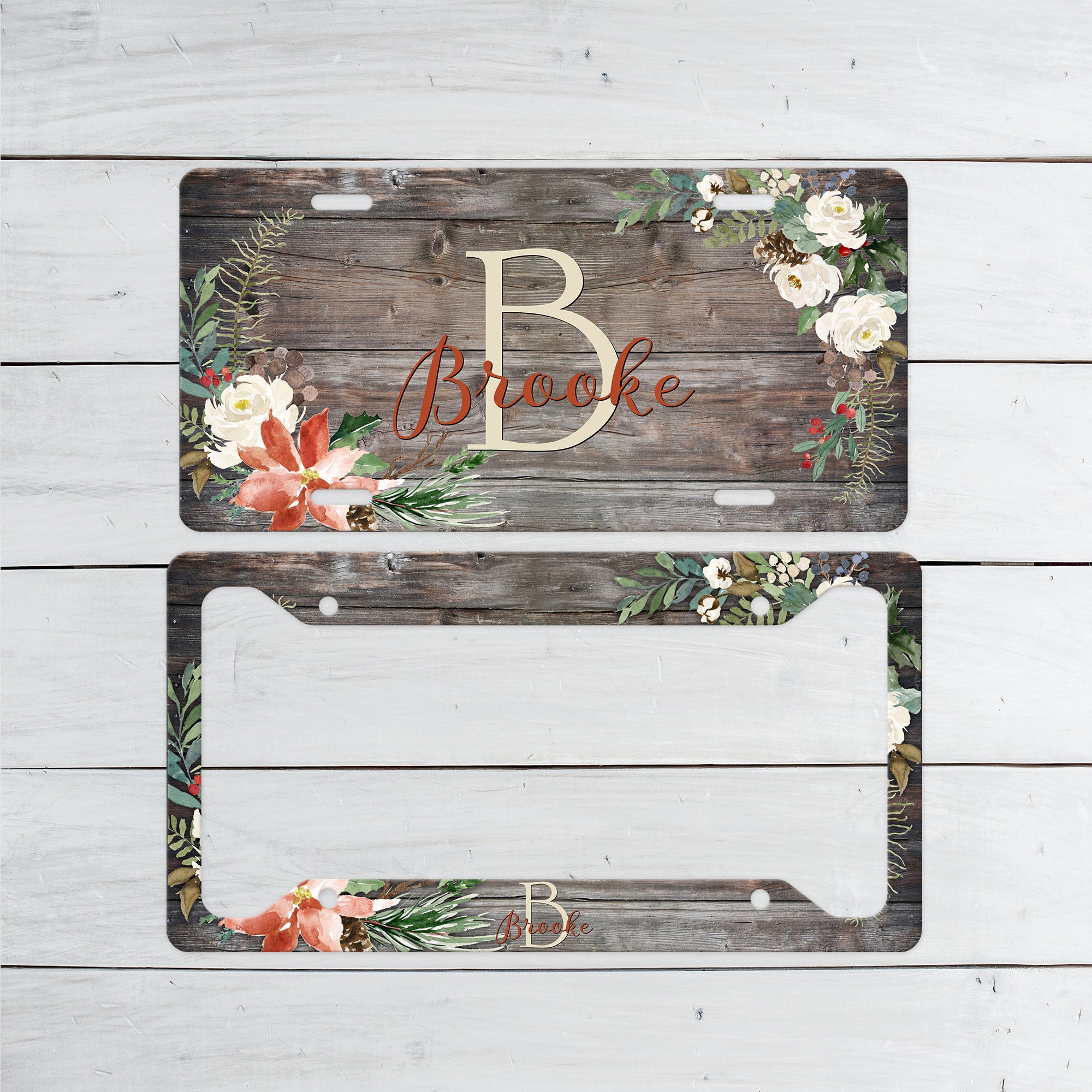Floral License Plate License Plate Frame License Plate Art - Etsy