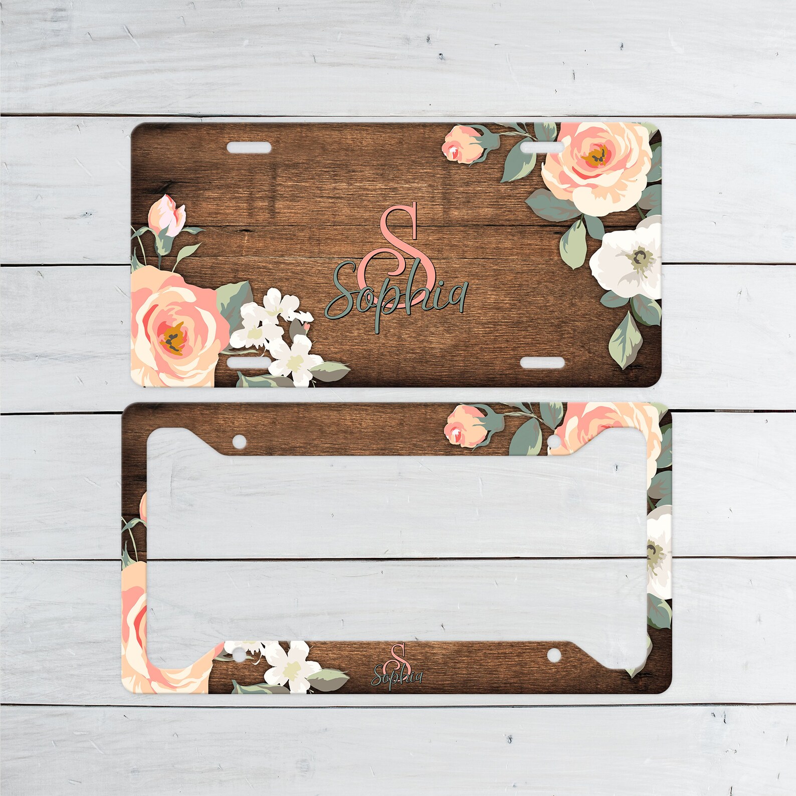 Floral License Plate License Plate Frame License Plate Art - Etsy