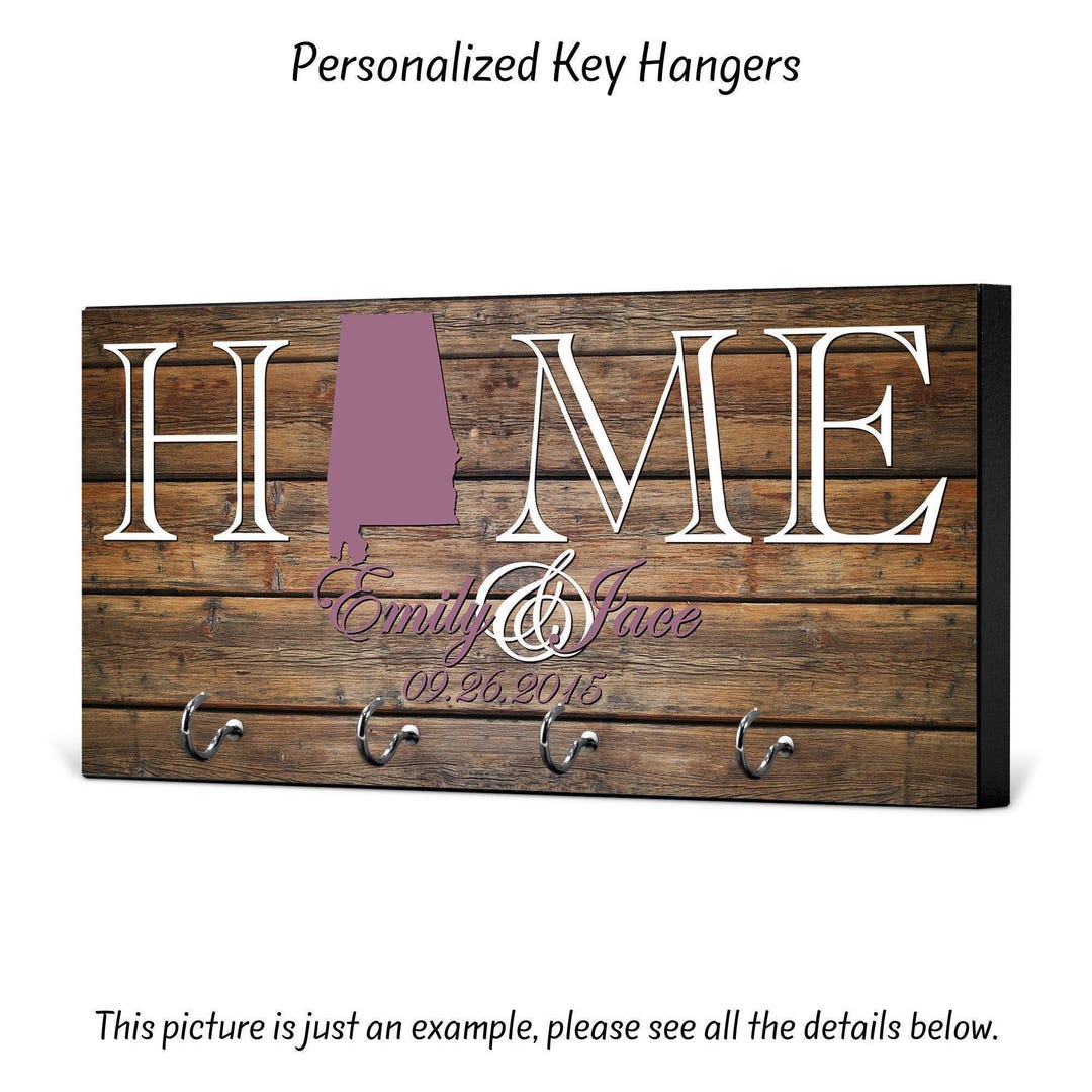 Personalized Key Hanger: New Home Gift, Monogrammed Wall Decor - Etsy