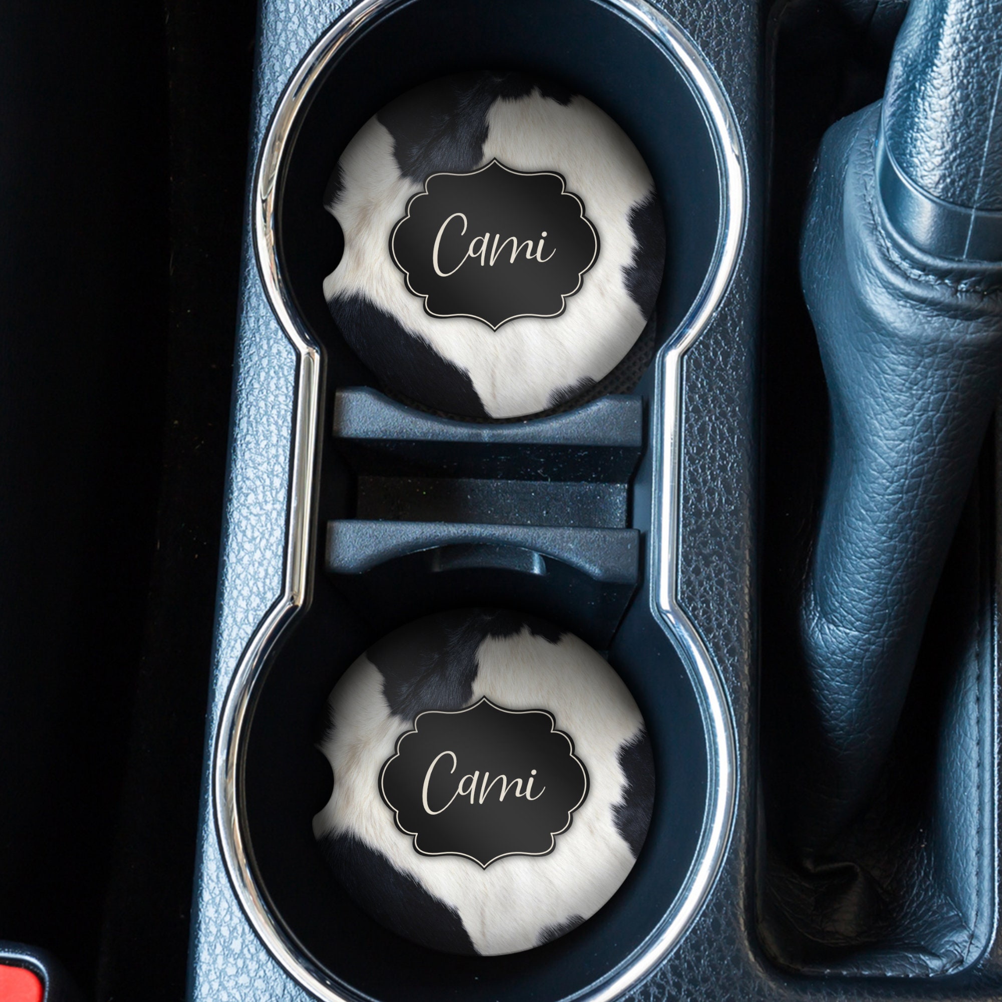 Cow Cow Print Coasters Car Coasters Personalized Coaster - Etsy