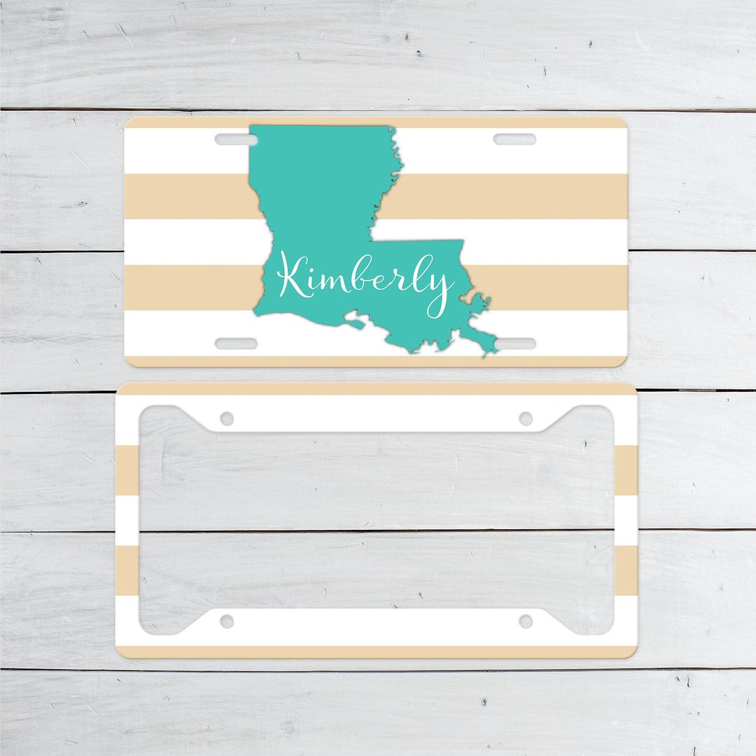 Louisiana License Plate Frame: Personalized Aluminum Car Tag - Etsy