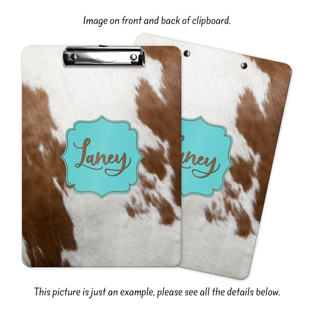 Cow, Sunflower, Cow Print Teacher Appreciation, Custom Clipboard, Gift ...