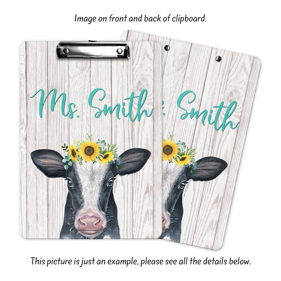 Cow Sunflower Cow Print Teacher Appreciation Custom | Etsy