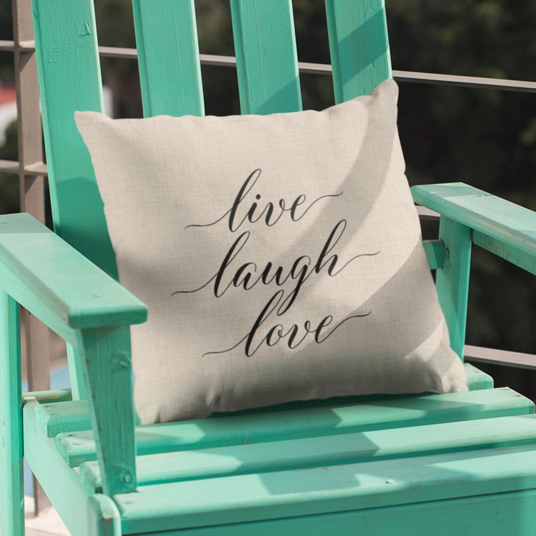 Live Laugh Love Pillow Cover, Linen Throw Pillow, Home Decor - Etsy