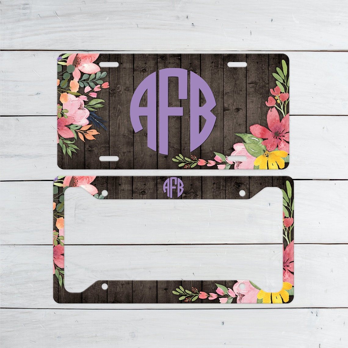 Floral License Plate License Plate Frame License Plate Art | Etsy