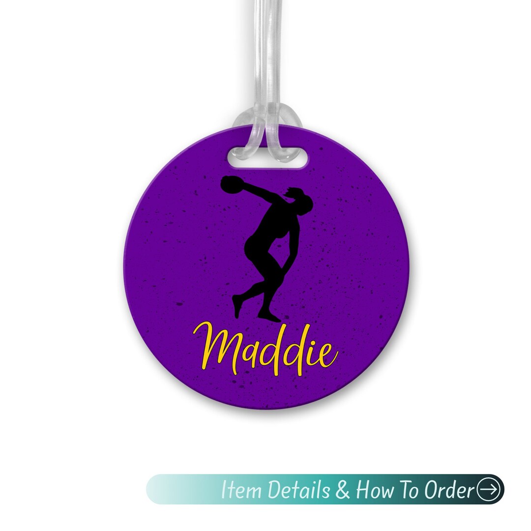 Personalized Track and Field Bag Tag: Durable Gloss Plastic - Etsy