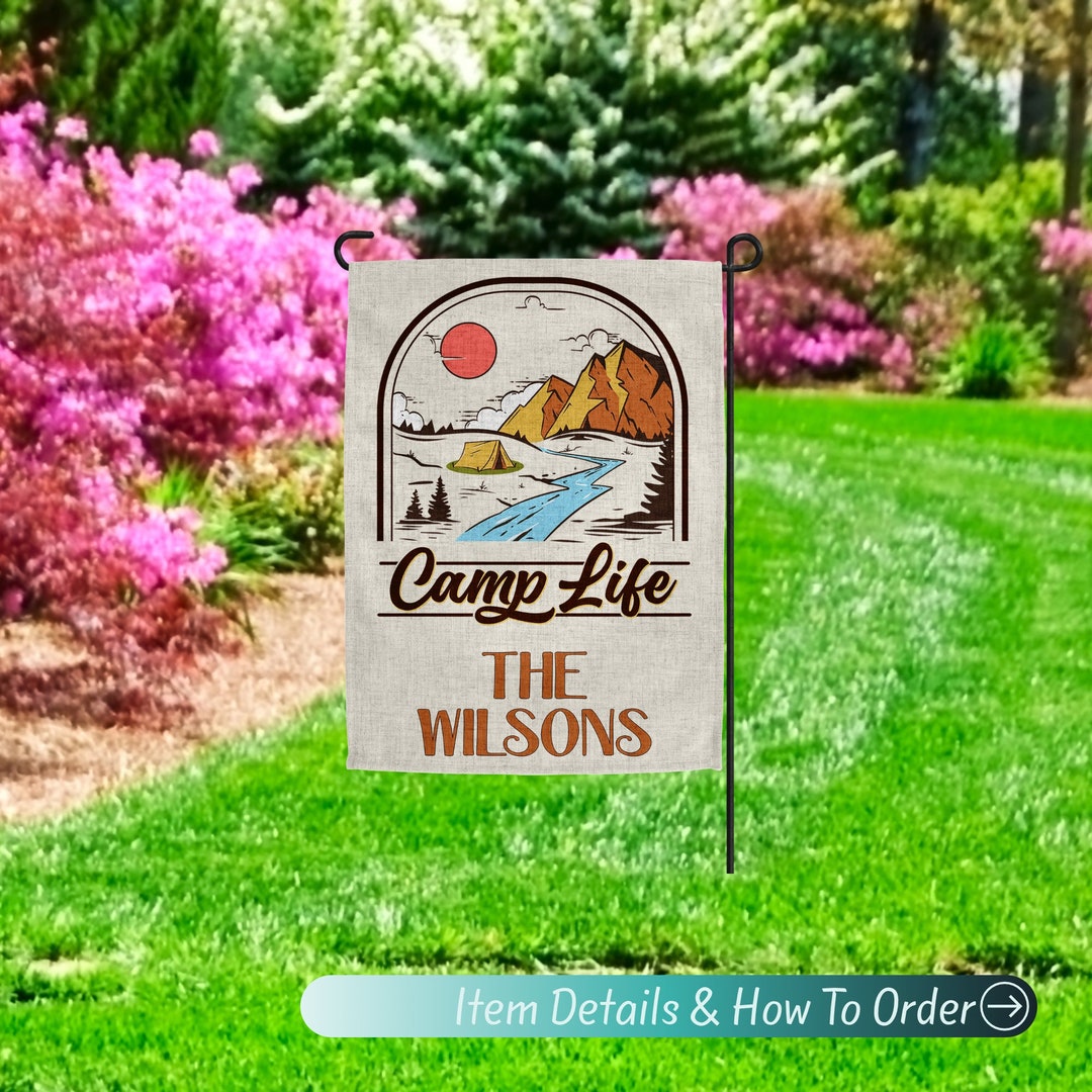 Custom Camping Flag - Perfect Happy Camper Garden Decor - Etsy