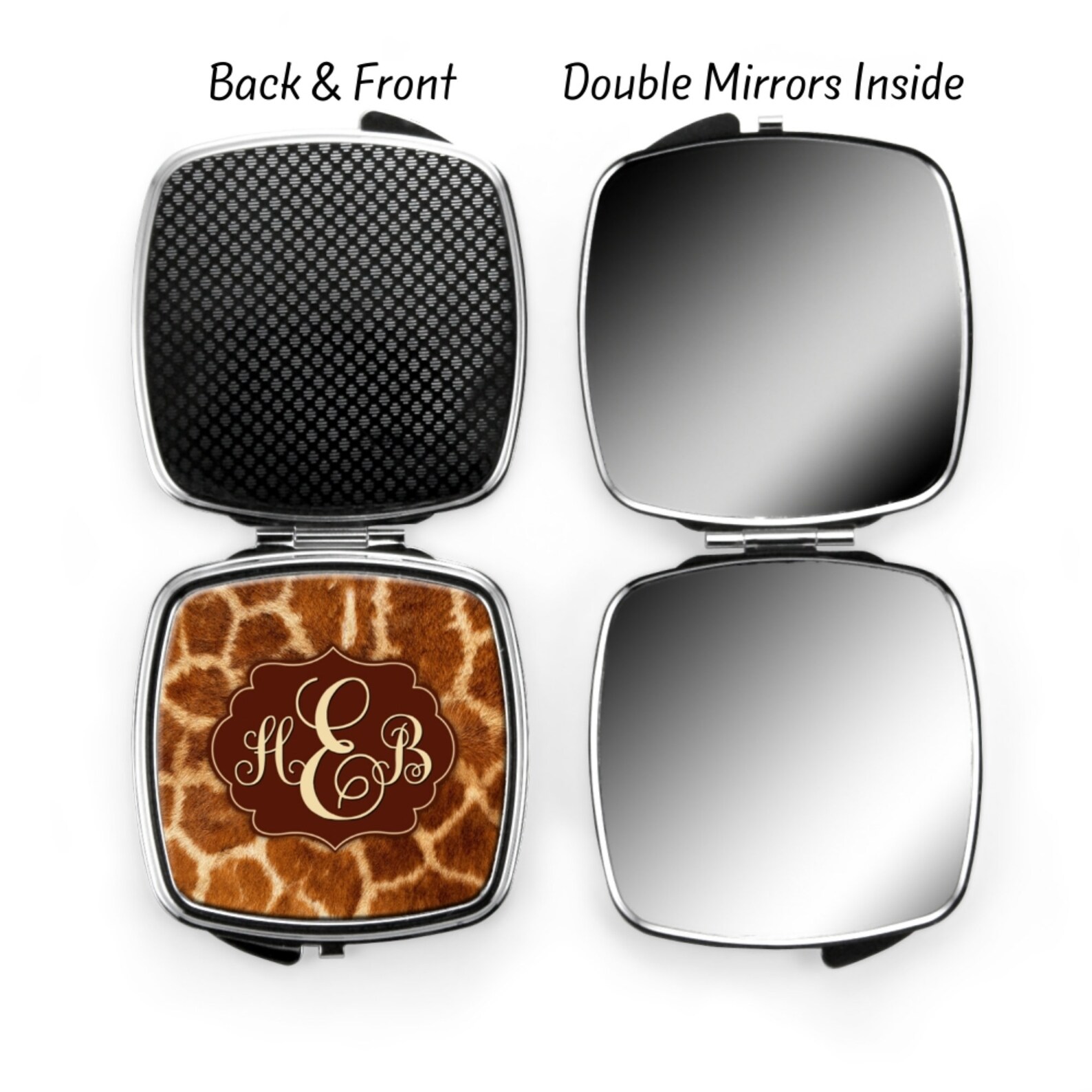 Giraffe Print Compact Mirror Giraffe Compact Mirror Bridesmaid - Etsy