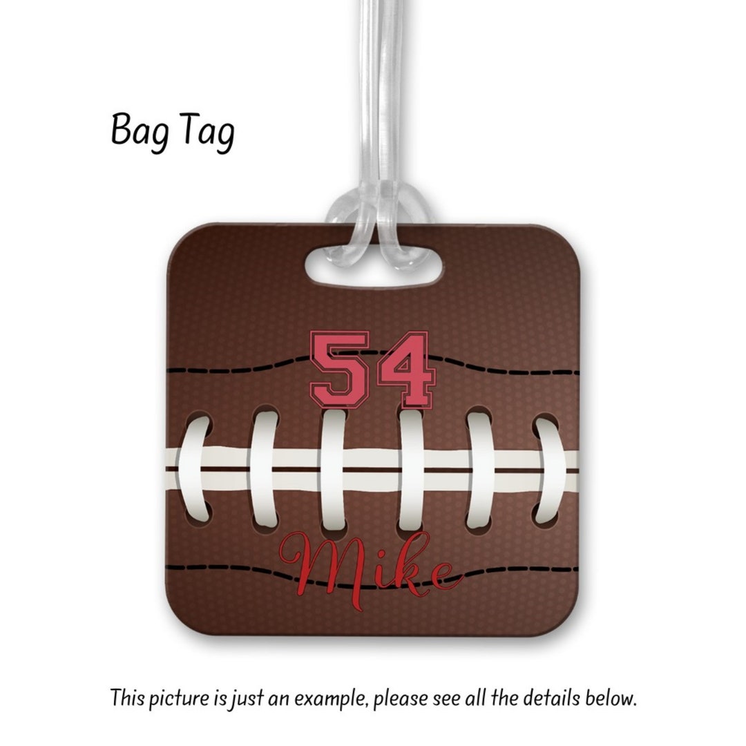 Football Bag Tag, Bag Tag, Team Gifts, Luggage Tag, Personalized Bag ...