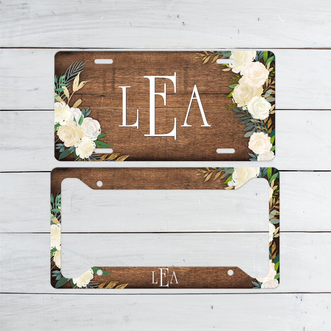 Floral License Plate License Plate Frame License Plate Art | Etsy