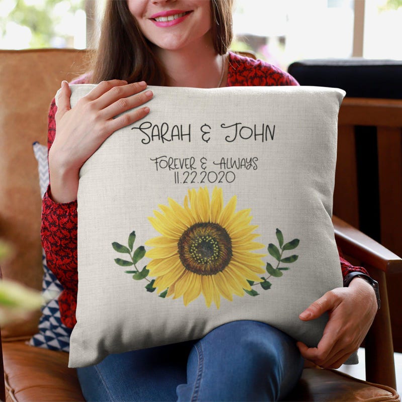 Custom Sunflower Pillow - Etsy