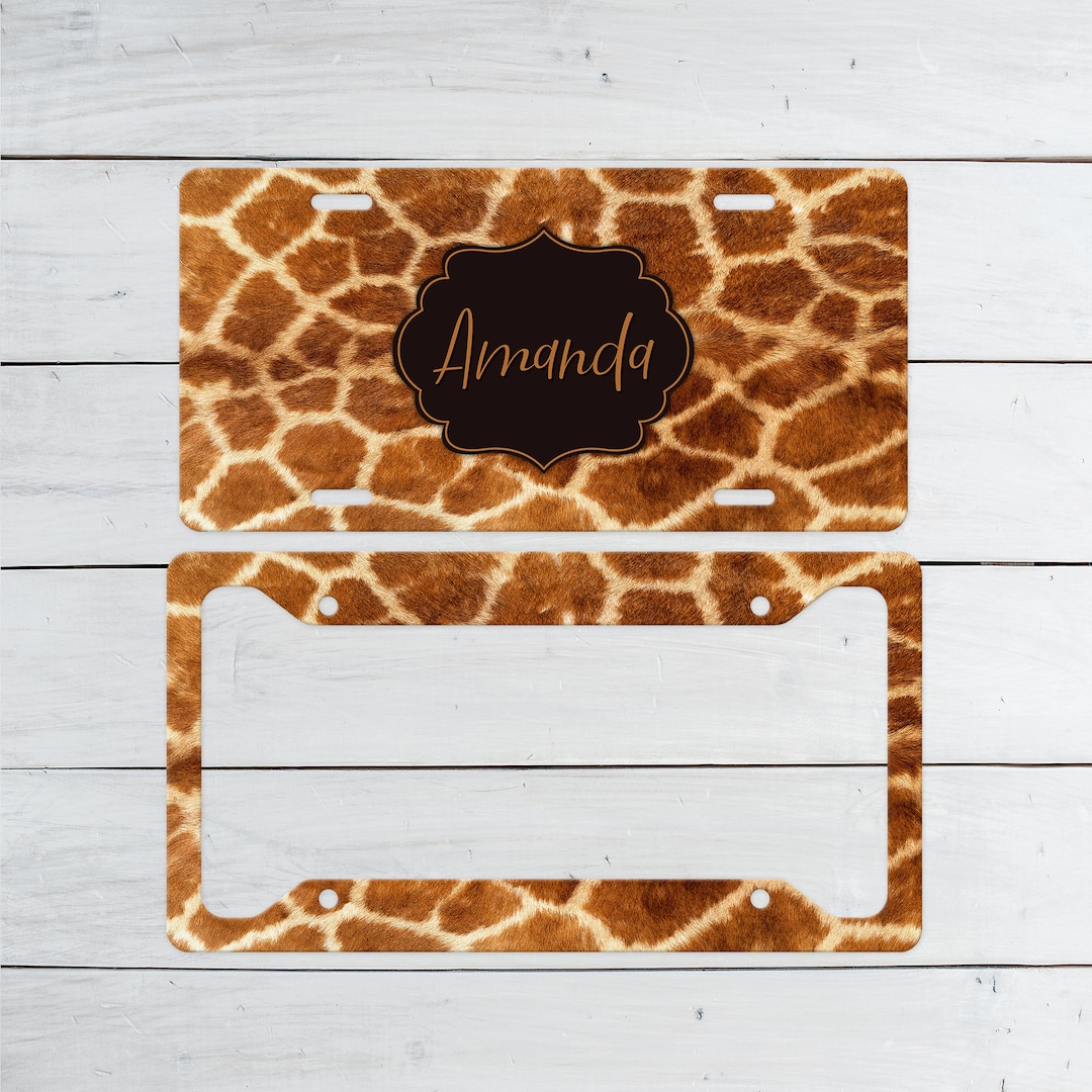 Giraffe Print License Plate, License Plate Frame, License Plate Art ...