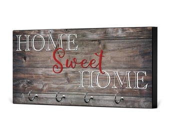 Personalized Home Sweet Home Key Wall Rack Holder Organizer 10"x5 ...