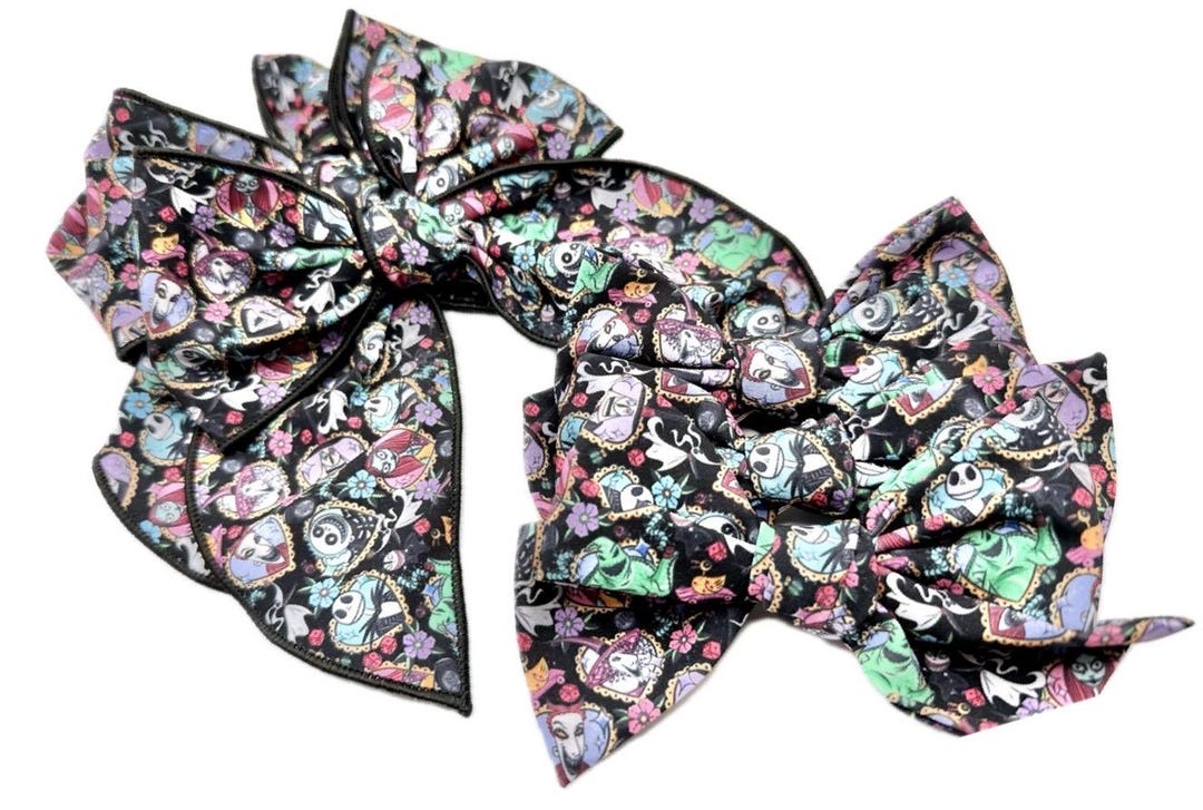 Sally Bow, Jack and Sally, Halloween Bow, Family Halloween, Halloween ...