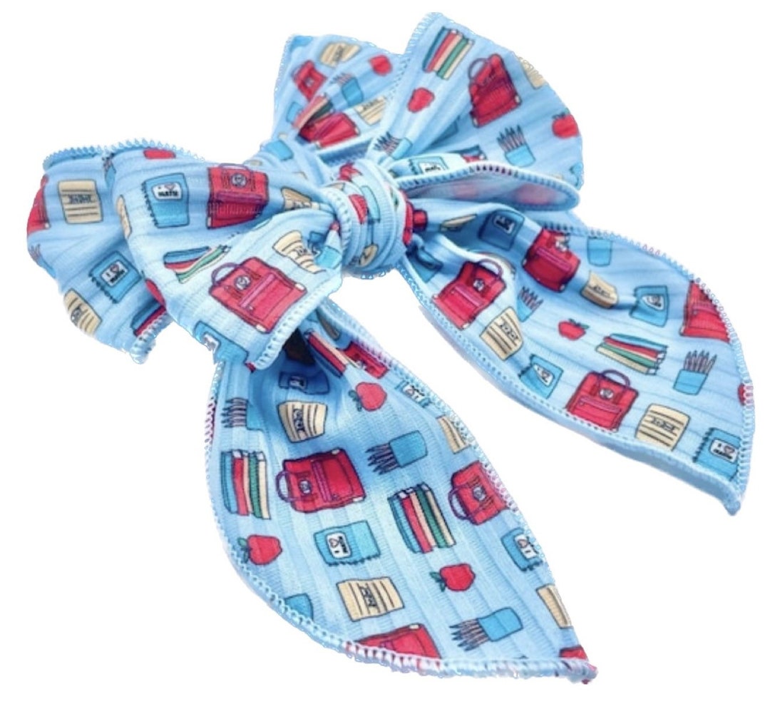 Girls Back to School Hair Bows. Backpack, Back to School Bows ...