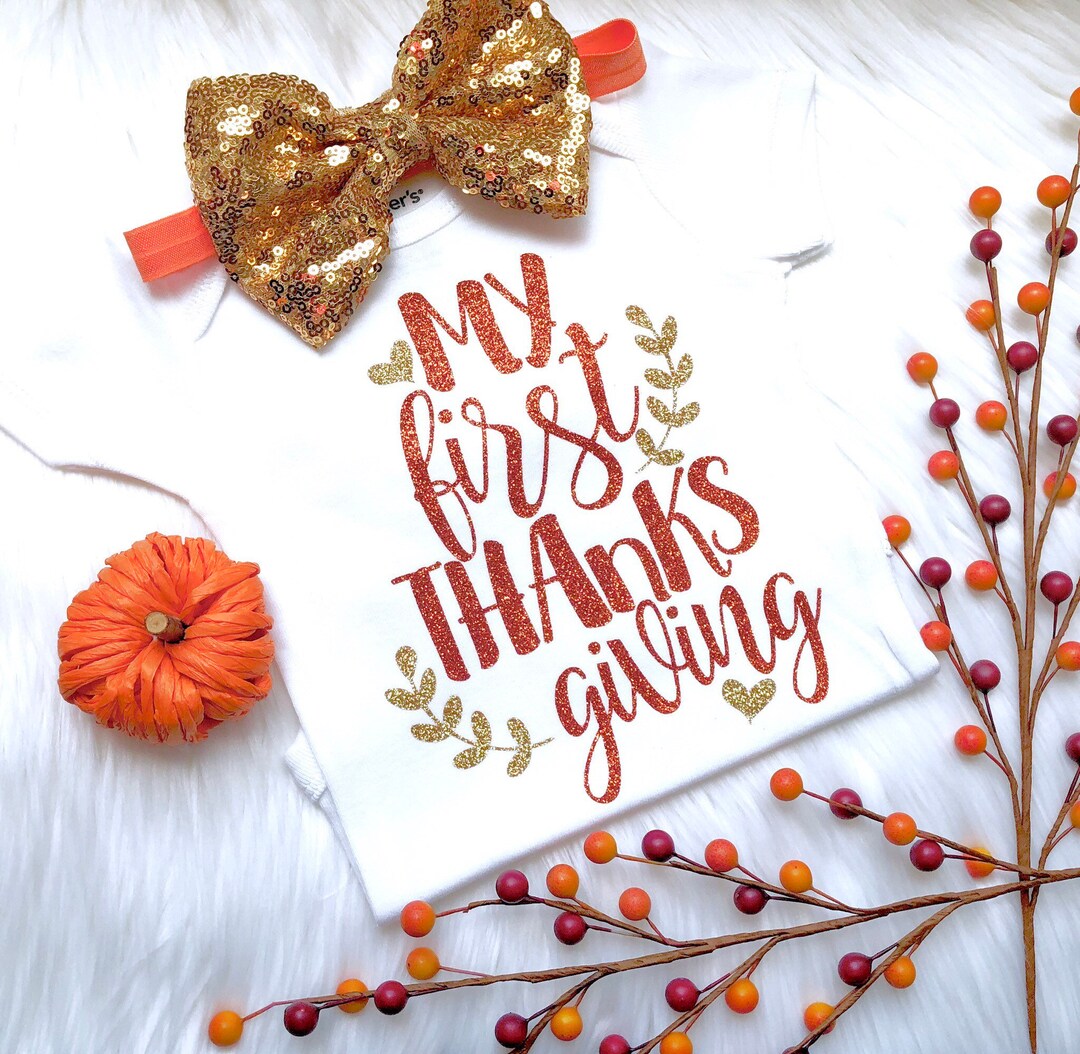 My First Thanksgiving, Girl Thanksgiving Outfit, Thanksgiving Set, Baby ...
