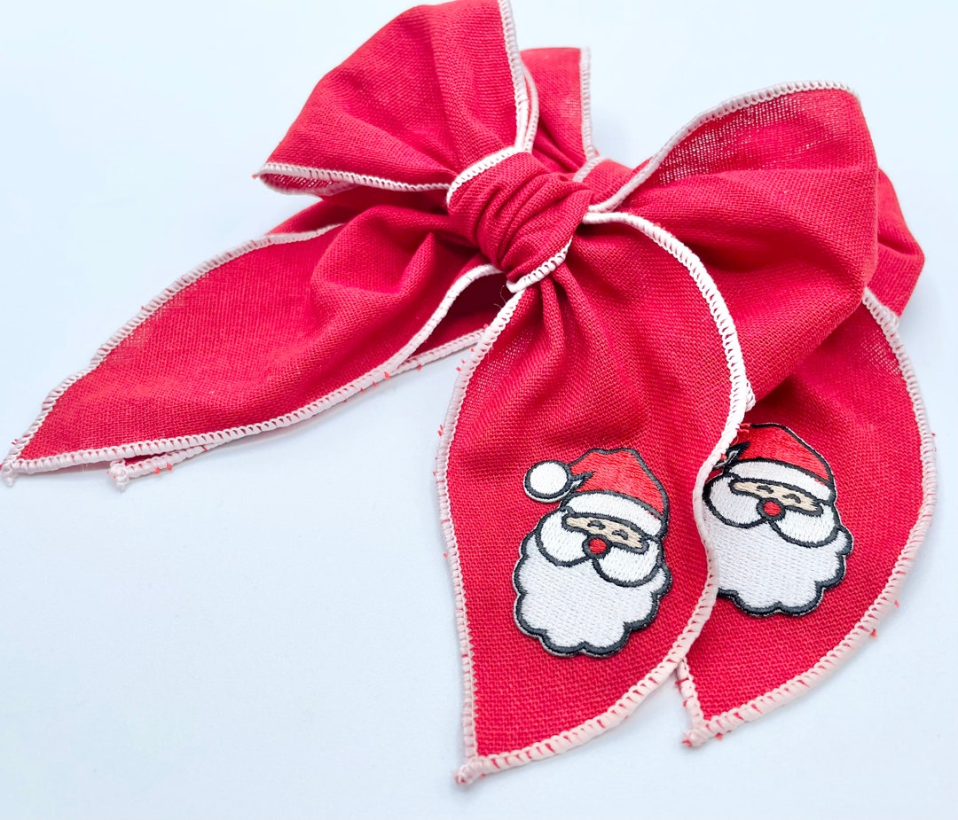 Santa Hair Bows Holiday Bows Trendy Hair Bows Christmas - Etsy