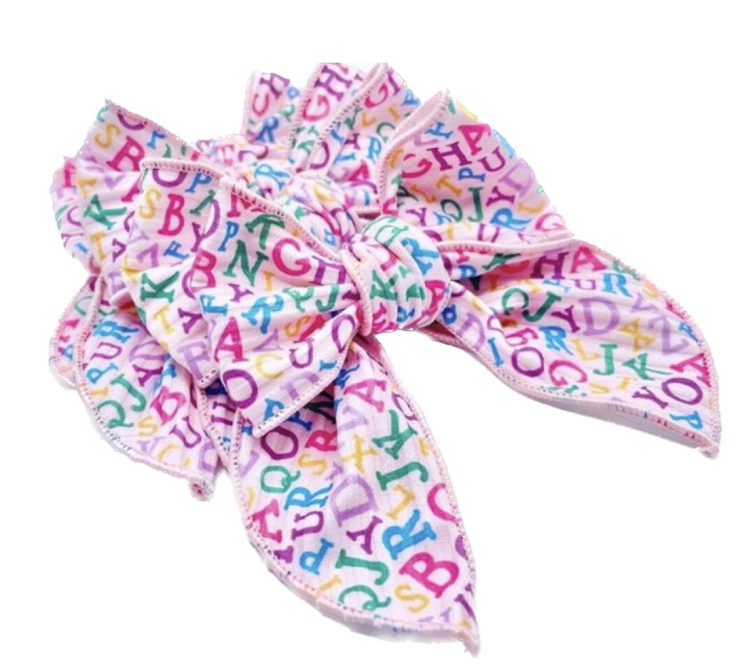 Alphabet Hair Bows Pink Hair Bows Back to School Hair Bows - Etsy